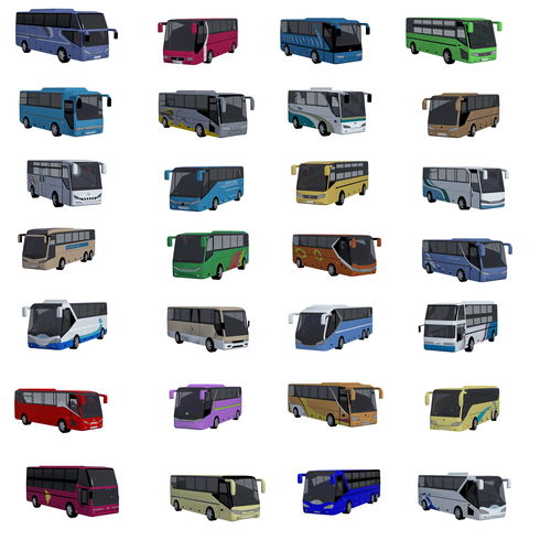 3D model Low poly BUS set VR / AR / low-poly | CGTrader