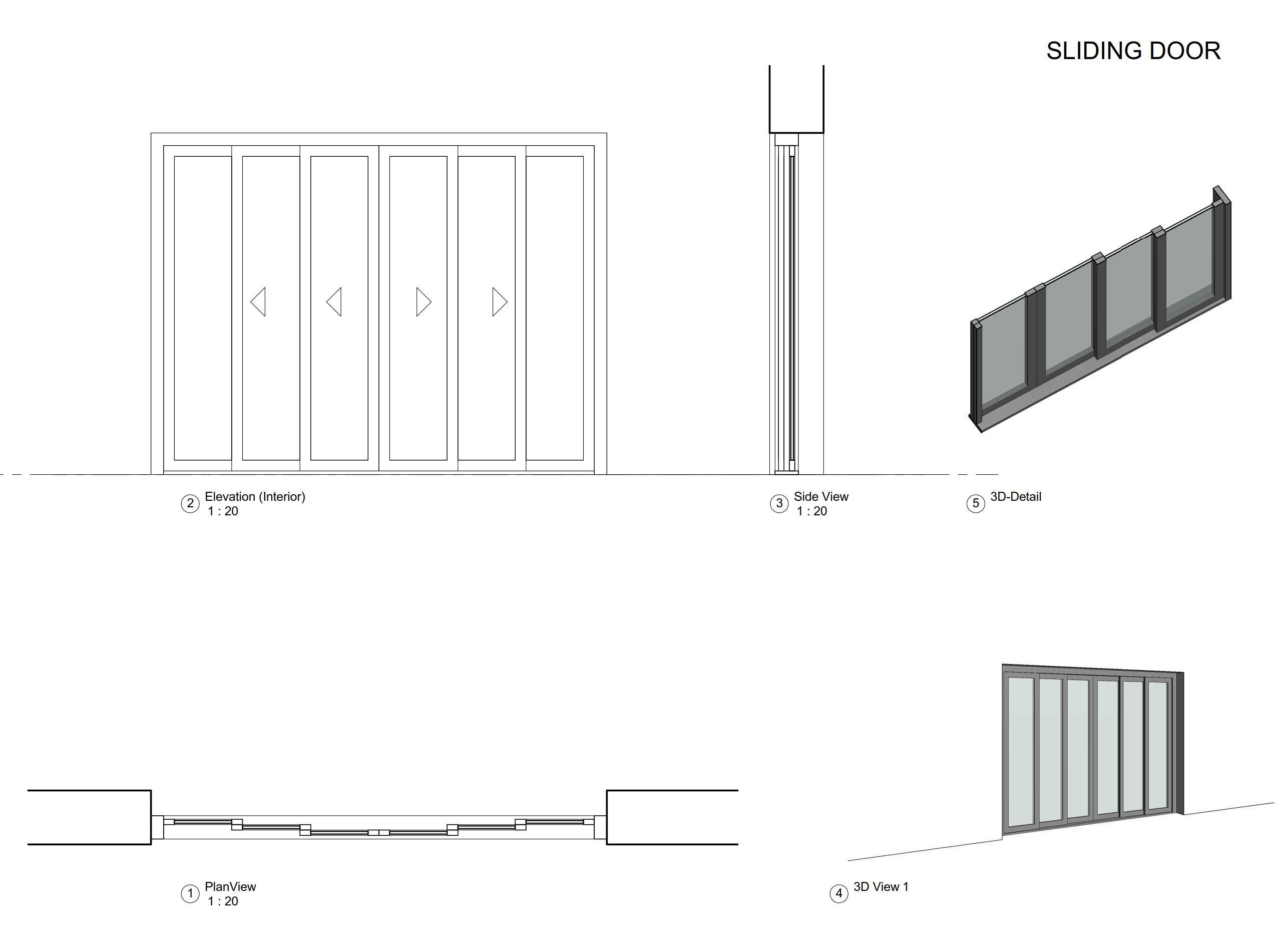 Revit Parametric Sliding Door 3D model | CGTrader