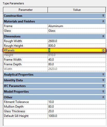 revit parametric picture fixed window families with grid 3D model ...