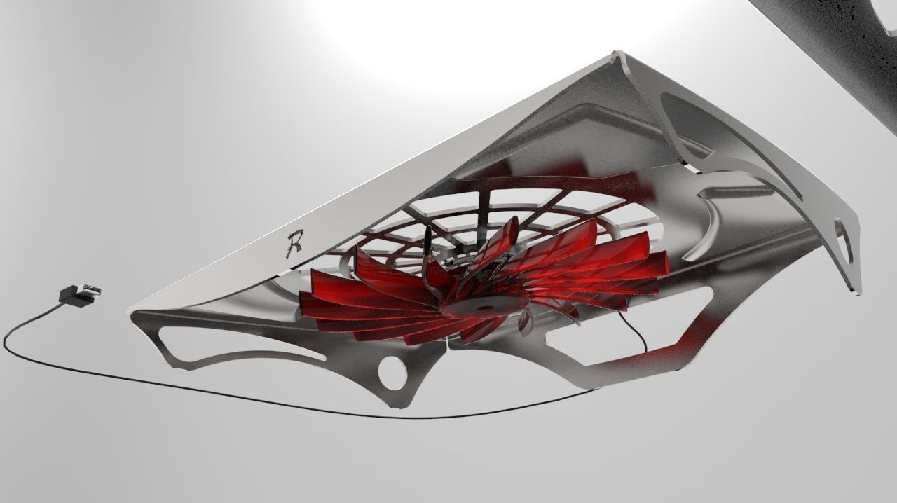 Stainless Laptop Cooler Fan free 3D model | CGTrader