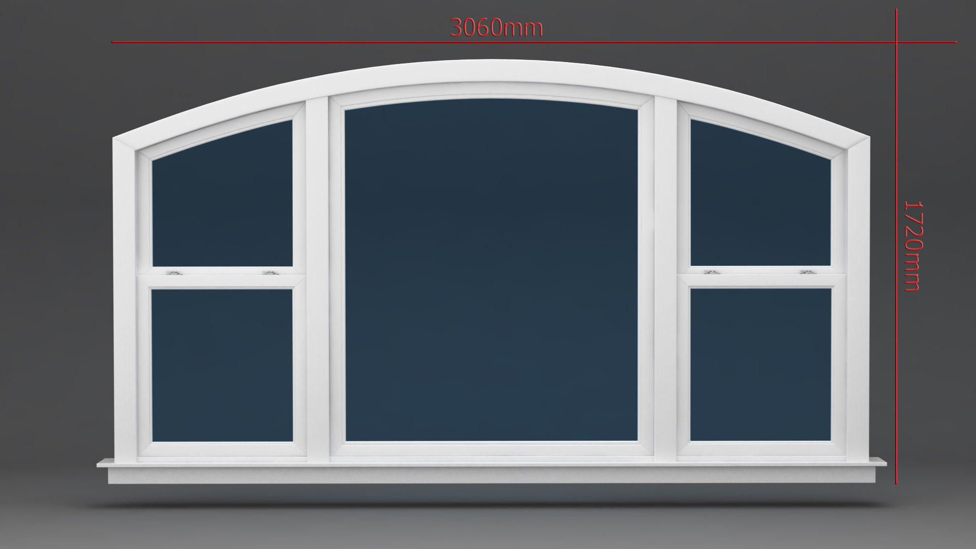 Segment head picture window 3D model | CGTrader