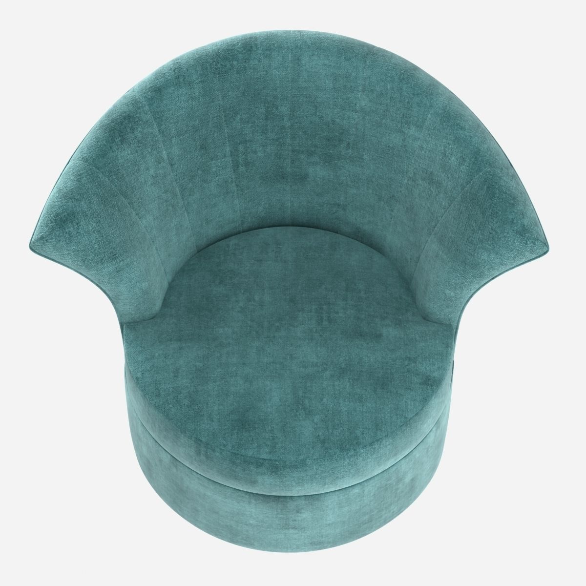 Custom made rounded lounge chair in cyan upholstery 3D model | CGTrader