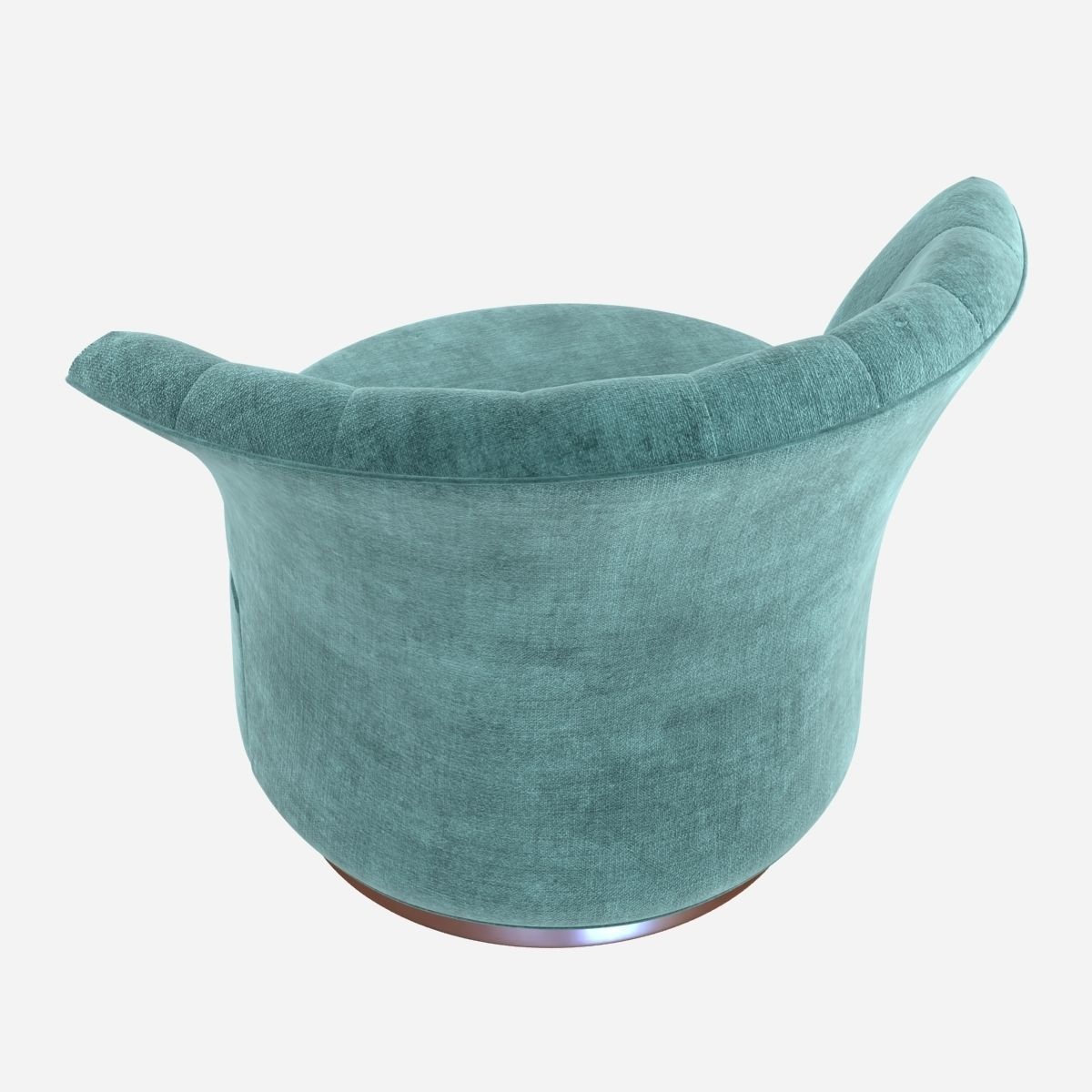 Custom made rounded lounge chair in cyan upholstery 3D model | CGTrader