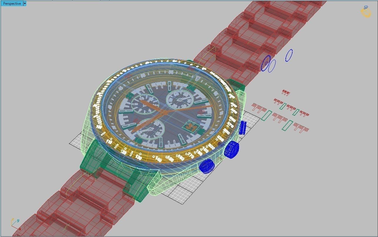 Gold Mens Watch 3D model 3D printable | CGTrader