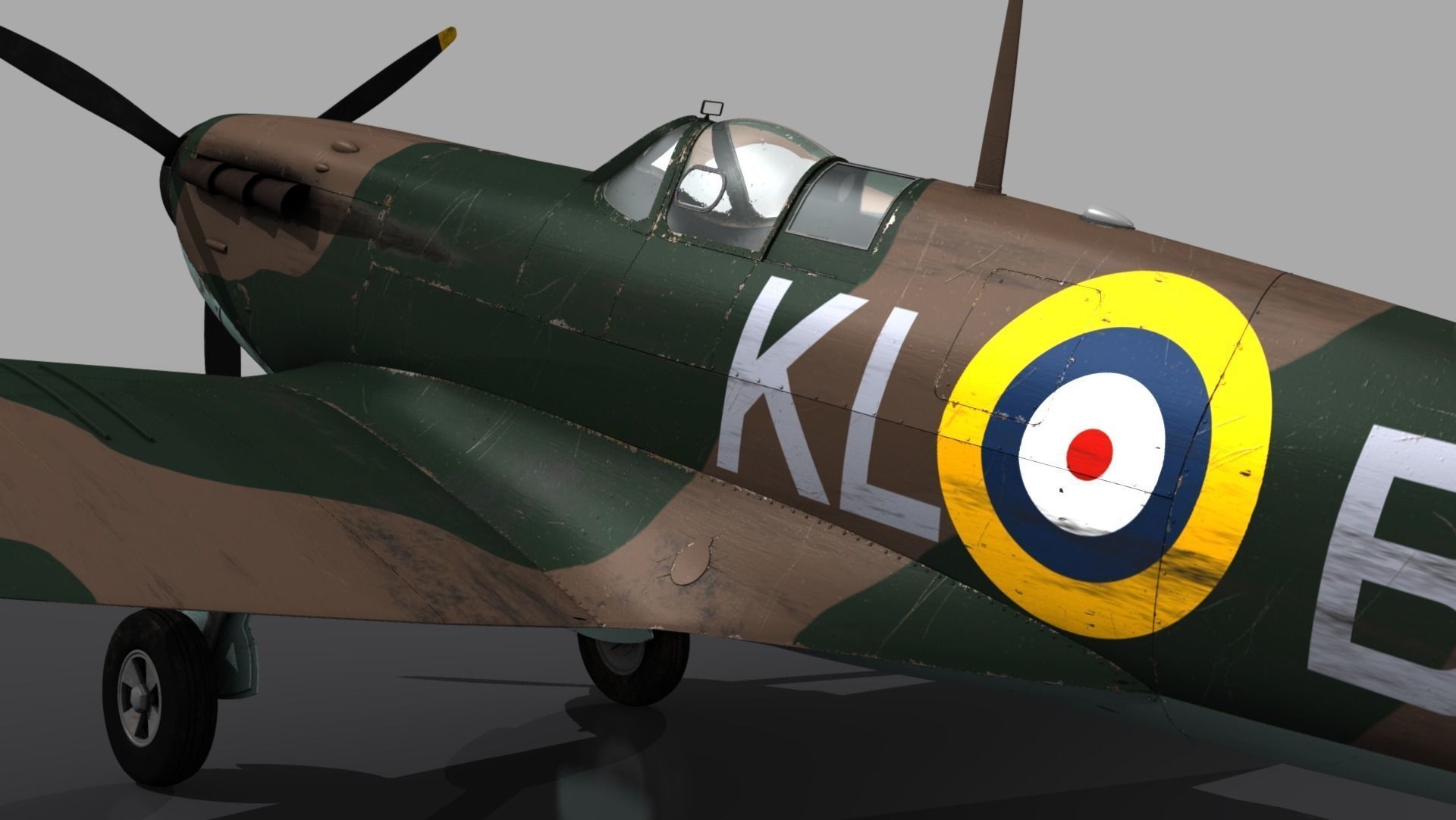 3D model SUPERMARINE SPITFIRE MK IA 54th Squadron VR / AR / low-poly ...