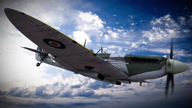 3D model SUPERMARINE SPITFIRE MK XIV 610th Squadron VR / AR / low-poly ...