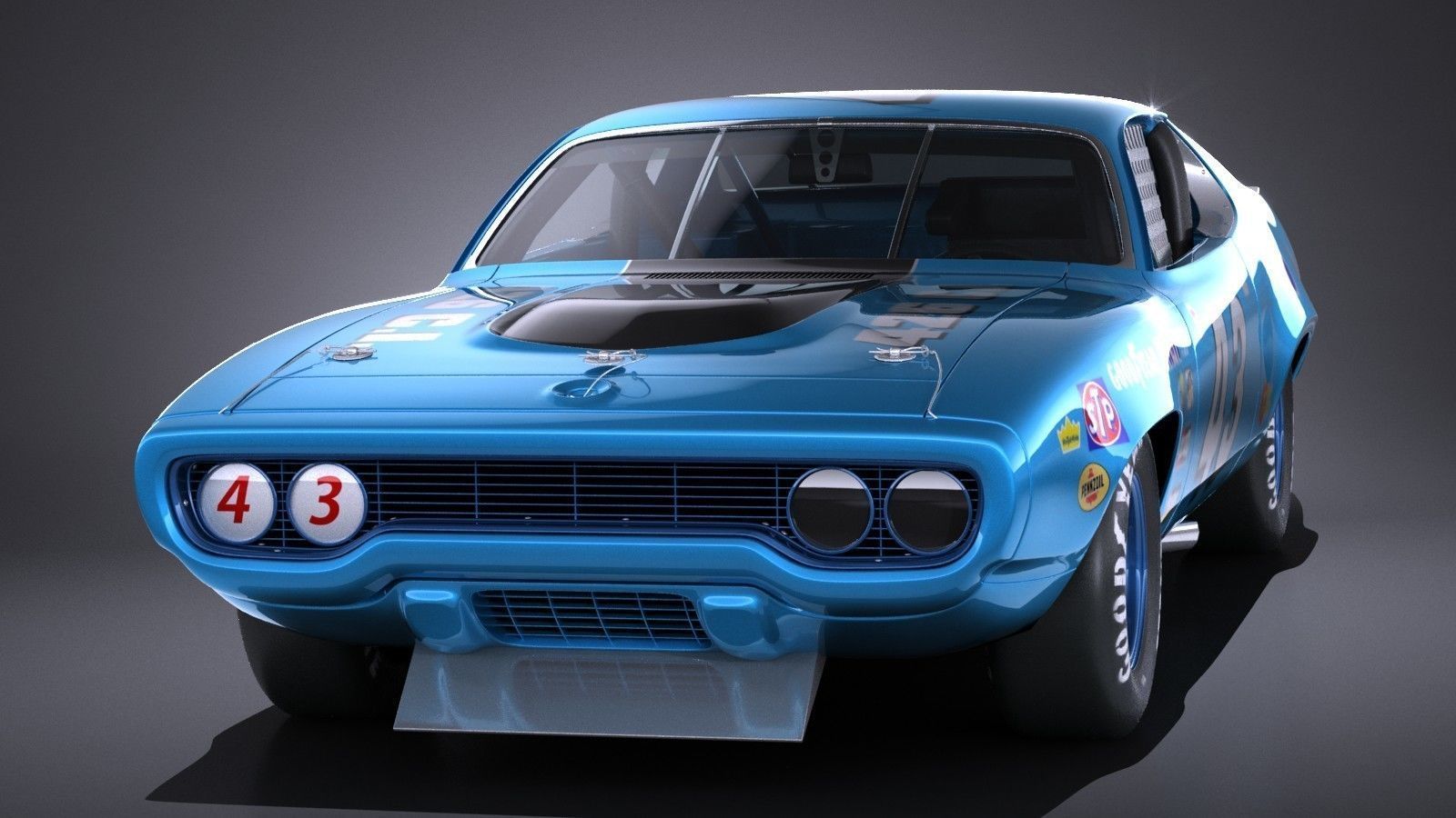 Plymouth Roadrunner NASCAR Richard Petty 1971 3D model | CGTrader