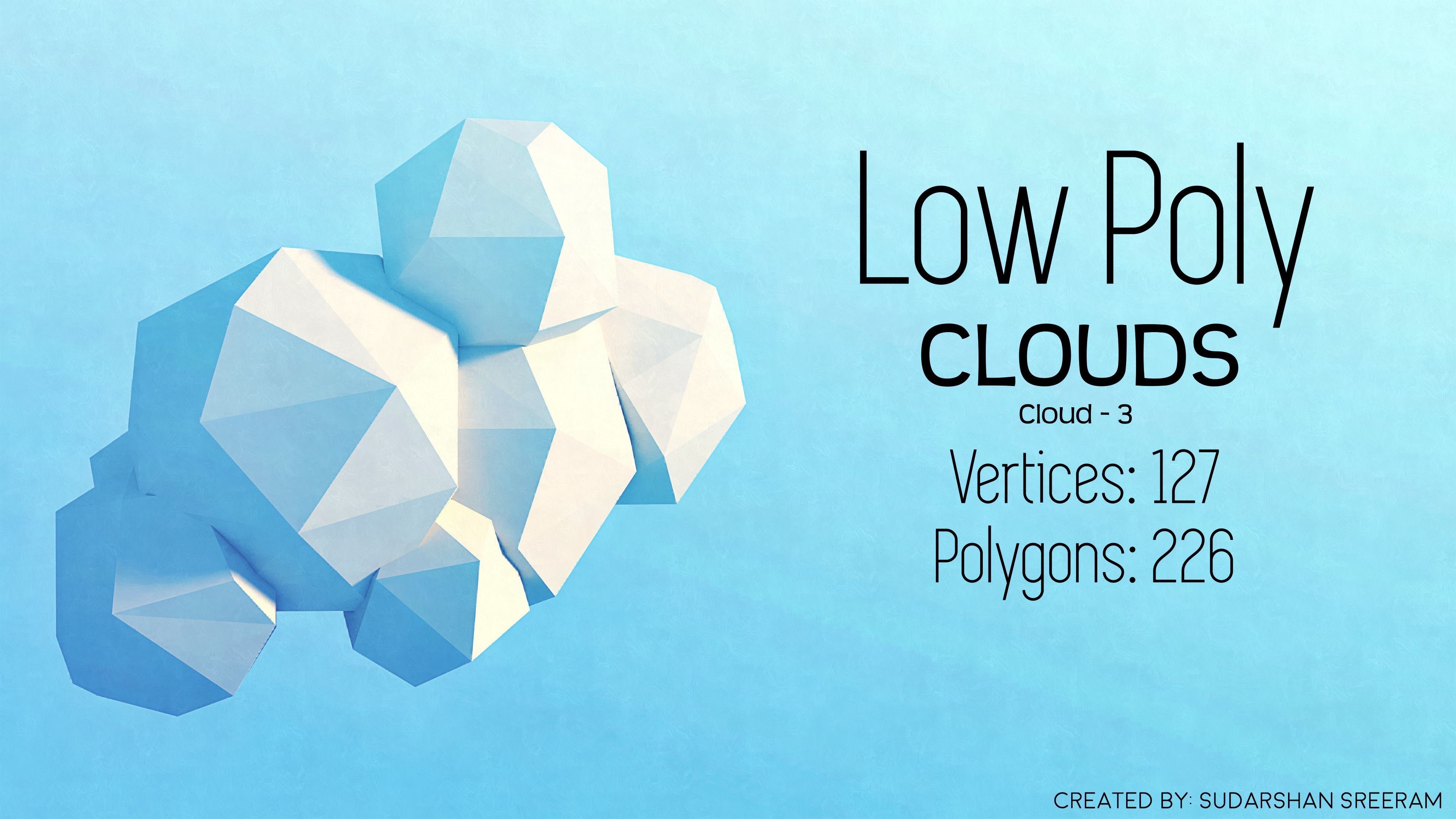 Low Poly Clouds - Pack 1 free VR / AR / low-poly 3D model | CGTrader