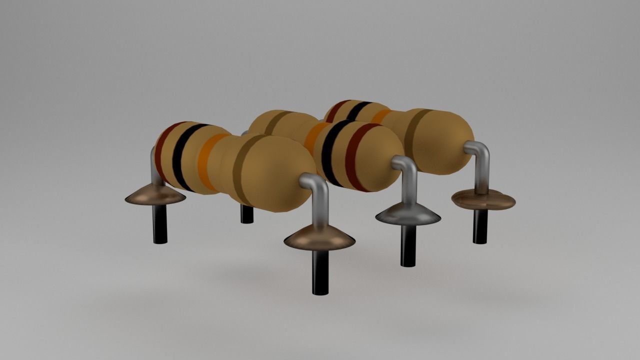 3D model Resistor - Through Hole with Solder VR / AR / low-poly | CGTrader
