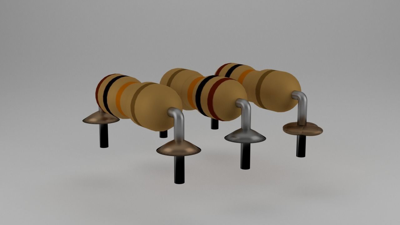 3D model Resistor - Through Hole with Solder VR / AR / low-poly | CGTrader