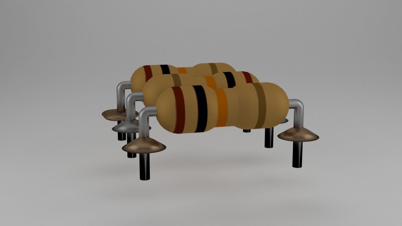 3D model Resistor - Through Hole with Solder VR / AR / low-poly | CGTrader
