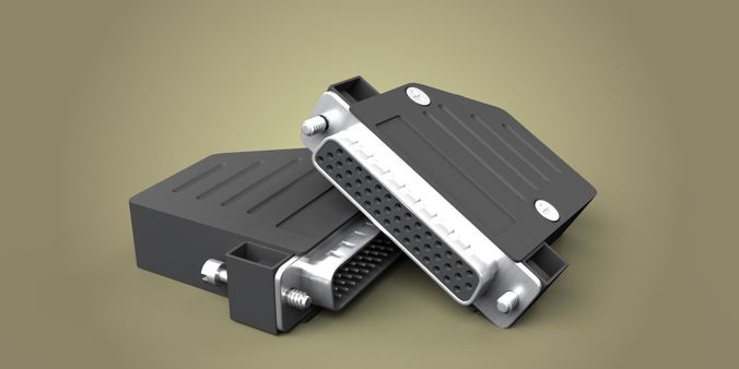 44 pin connector 3D model | CGTrader