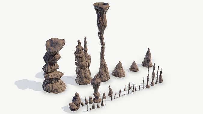 3D model Stalagmites Models Set VR / AR / low-poly | CGTrader