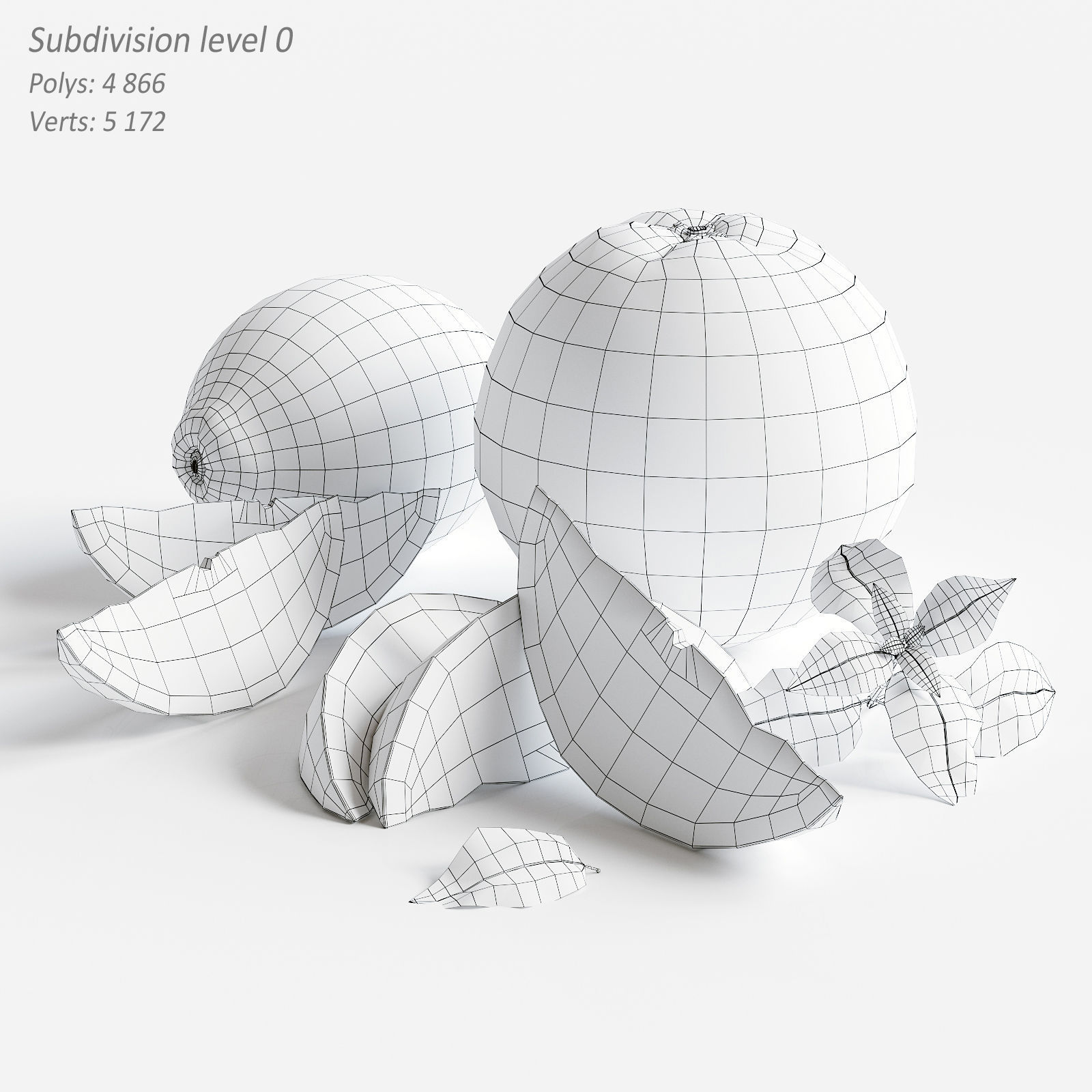 Citrus two oranges and lemon 3D model | CGTrader