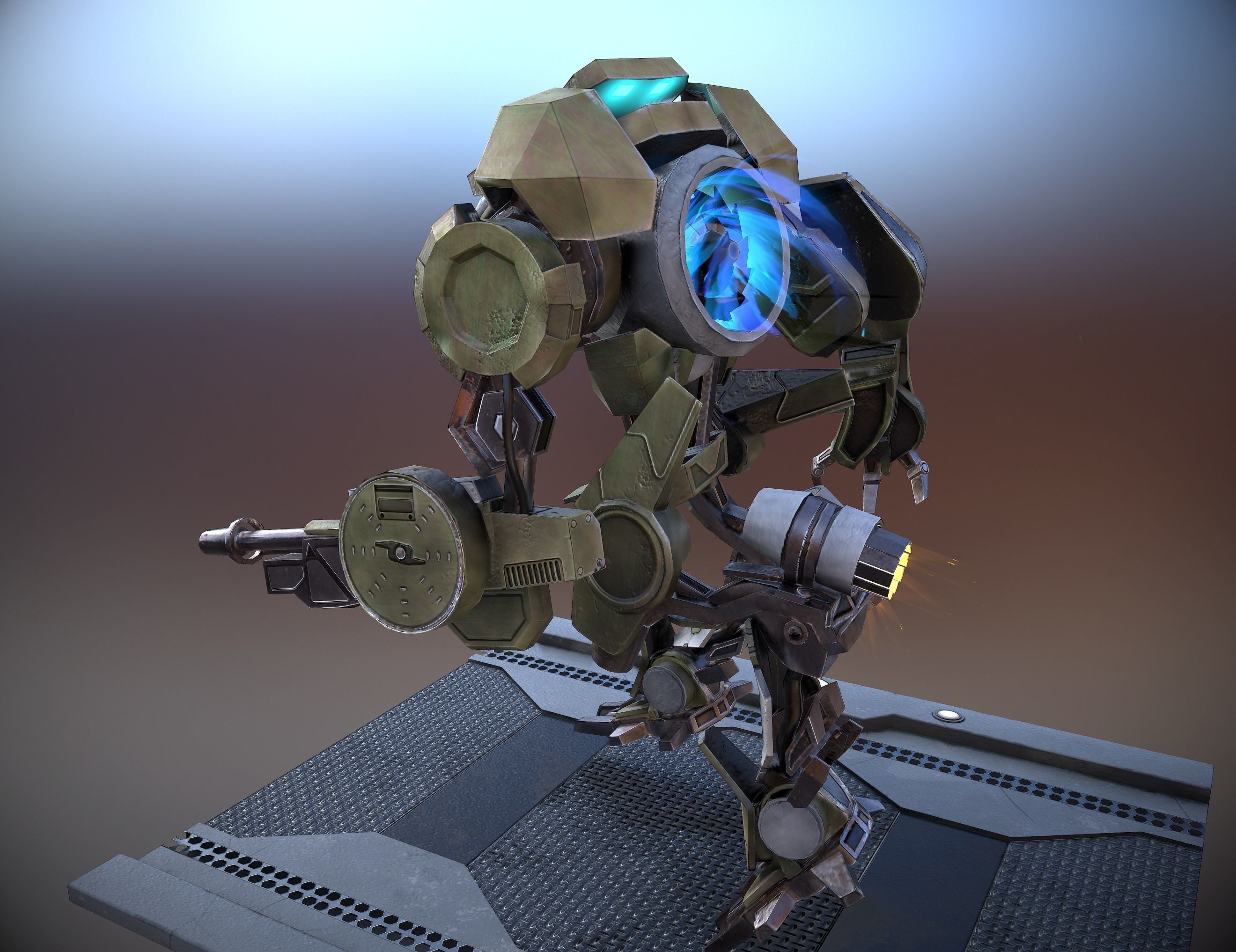 3D model Sci-fi Mechanoid VR / AR / low-poly rigged animated | CGTrader
