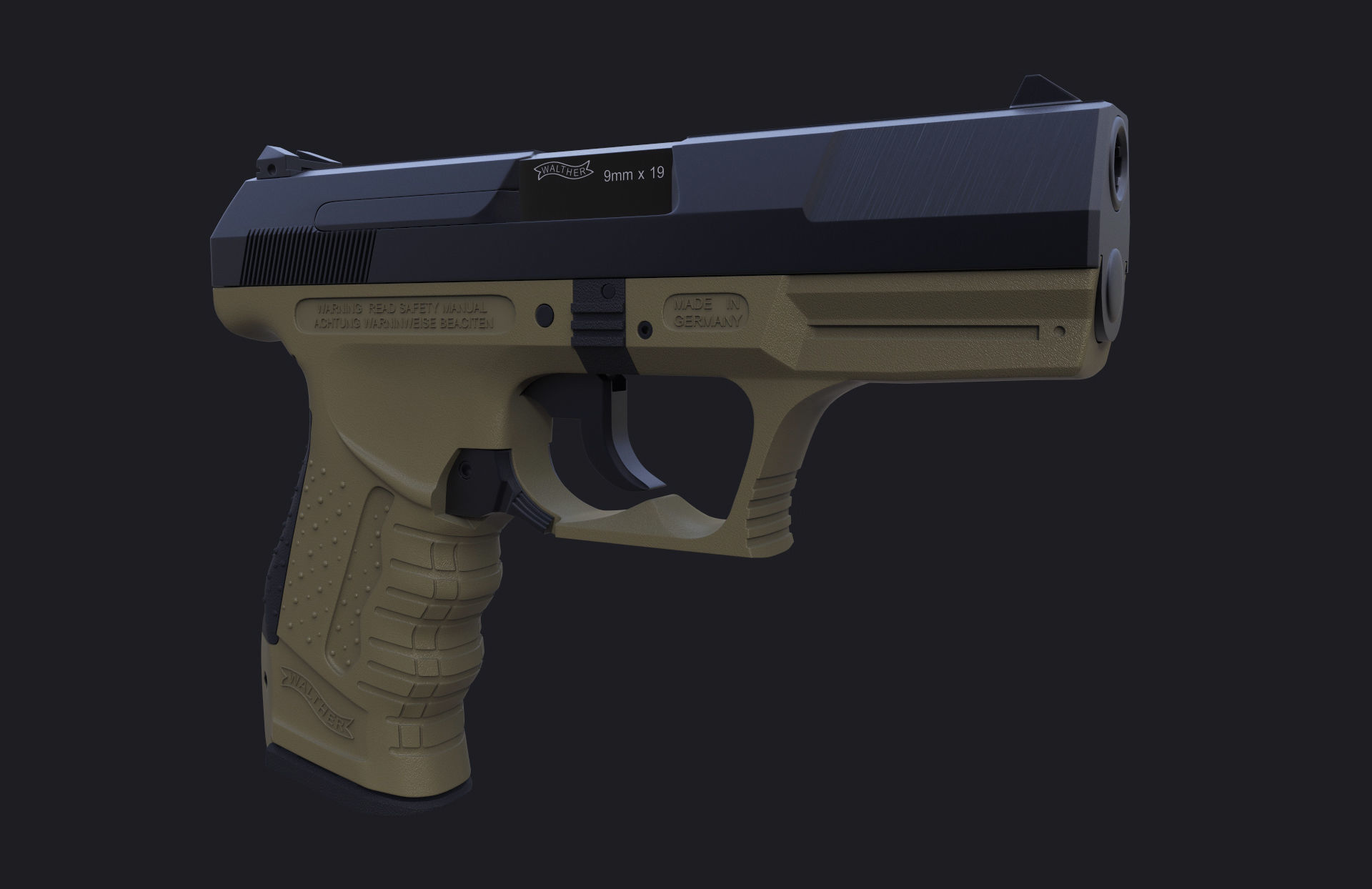 Walther P99 - High poly 3D model | CGTrader