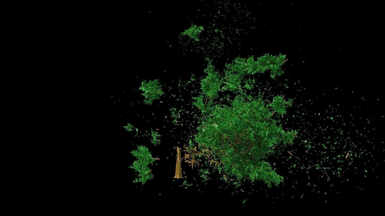 3D model Houdini Tree Destruction Asset VR / AR / low-poly rigged ...