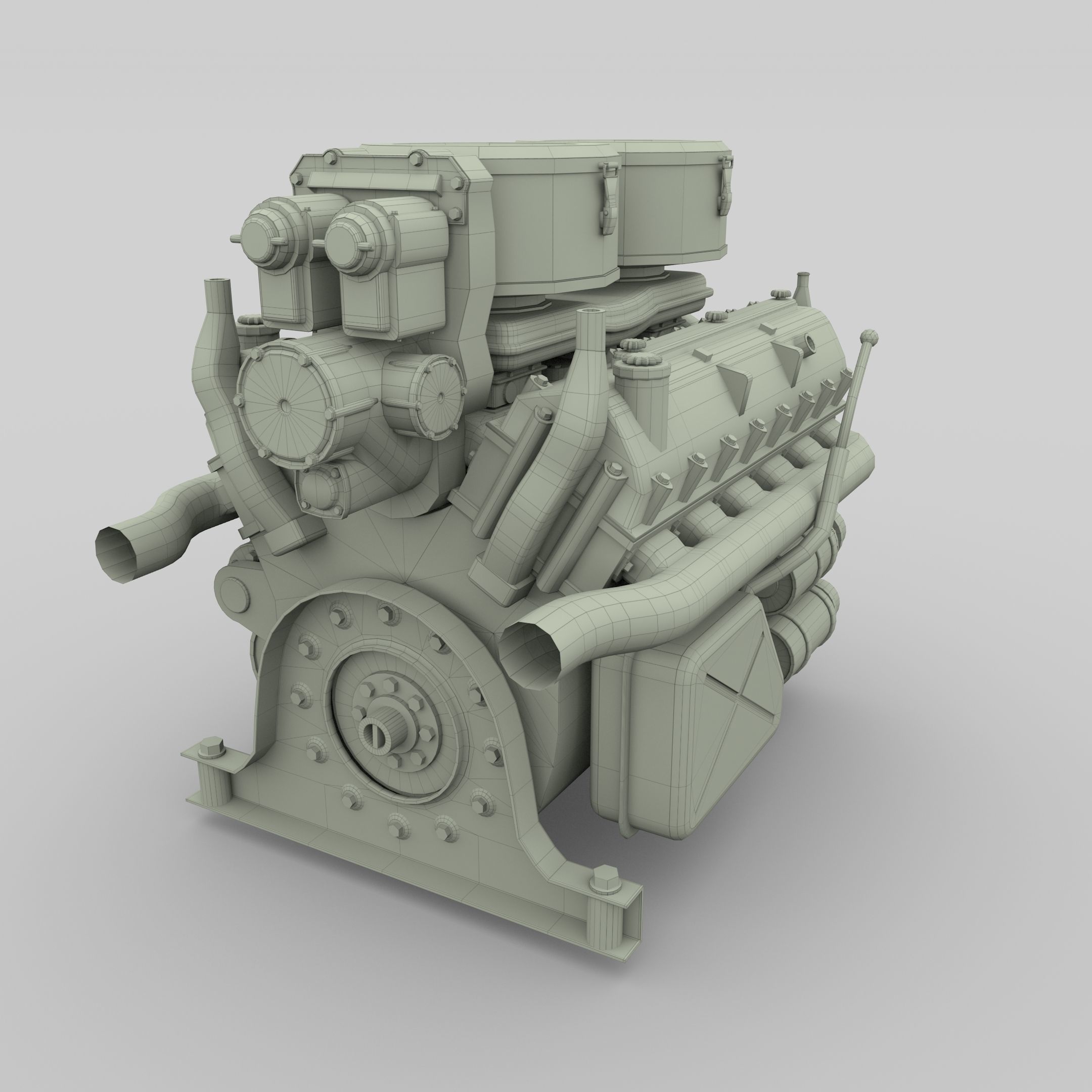 Maybach HL230 Engine Panzer Tiger Unit 3D model | CGTrader