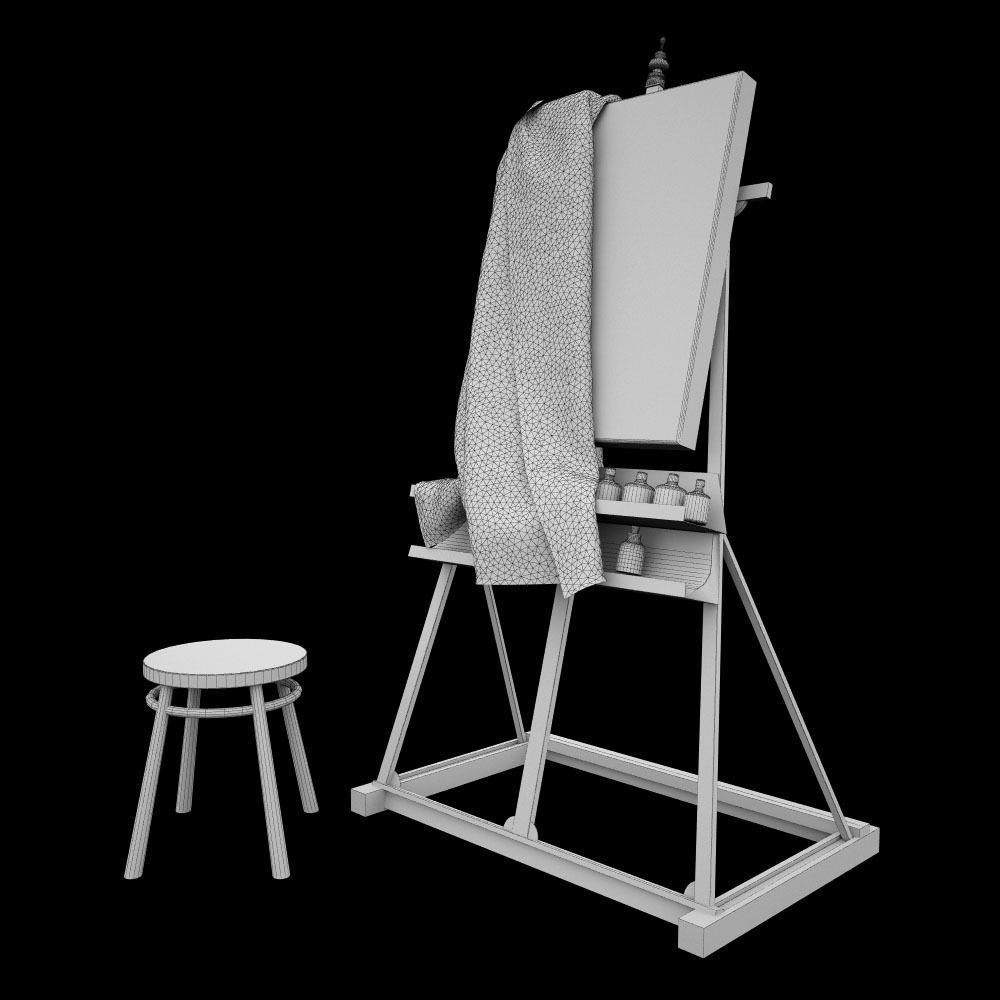 Easel molbert free 3D model | CGTrader