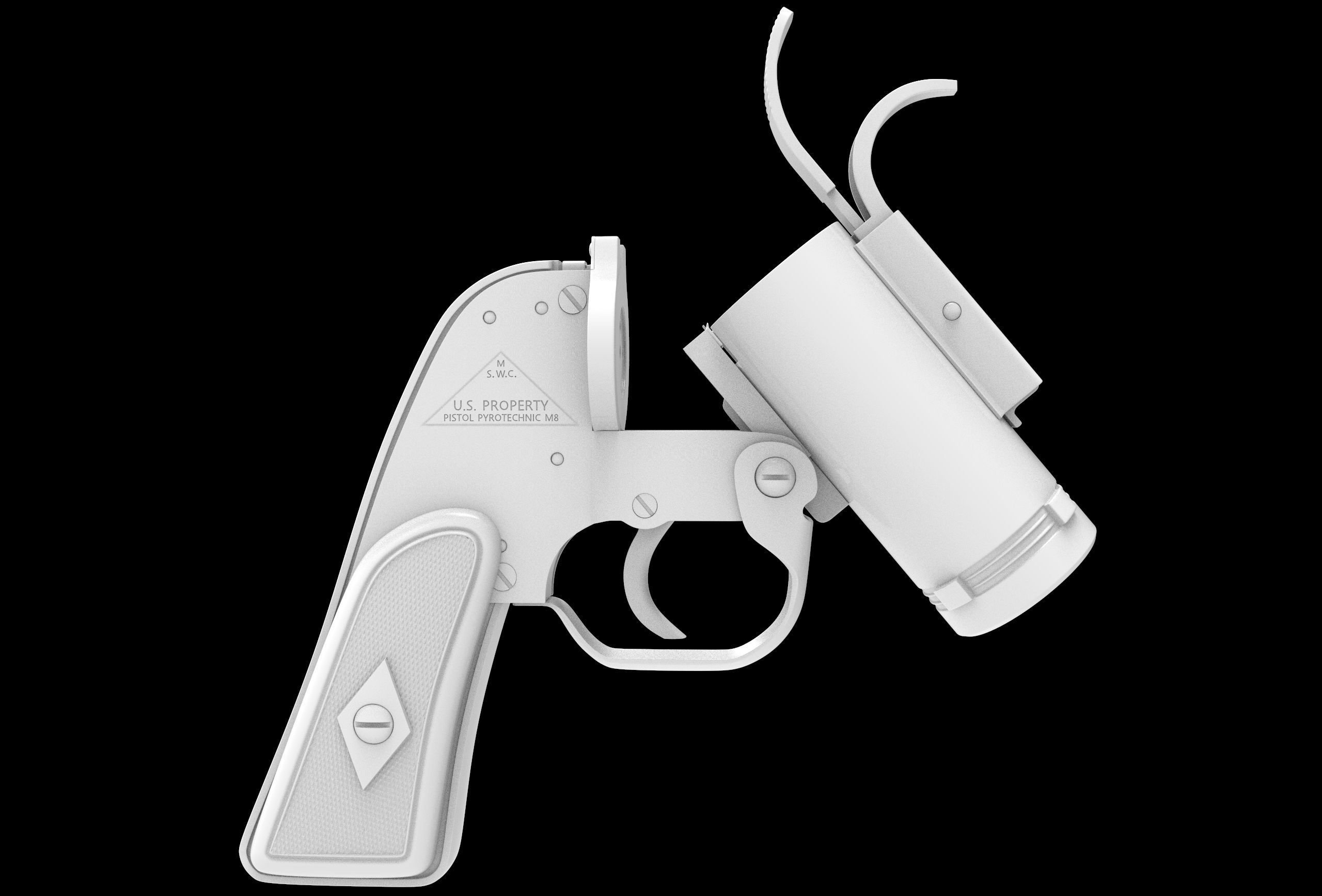 AN-M8 Flare Gun High Poly Model 3D model | CGTrader