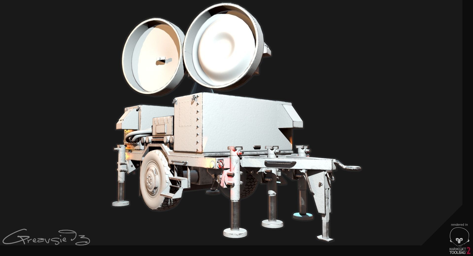 3D model Low Poly PBR Sentinel Radar - HPIR VR / AR / low-poly | CGTrader