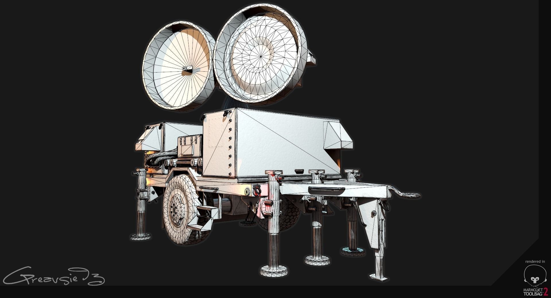 3D model Low Poly PBR Sentinel Radar - HPIR VR / AR / low-poly | CGTrader