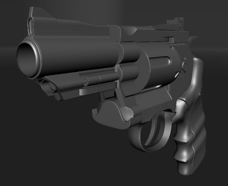 Golden Revolver free 3D model | CGTrader