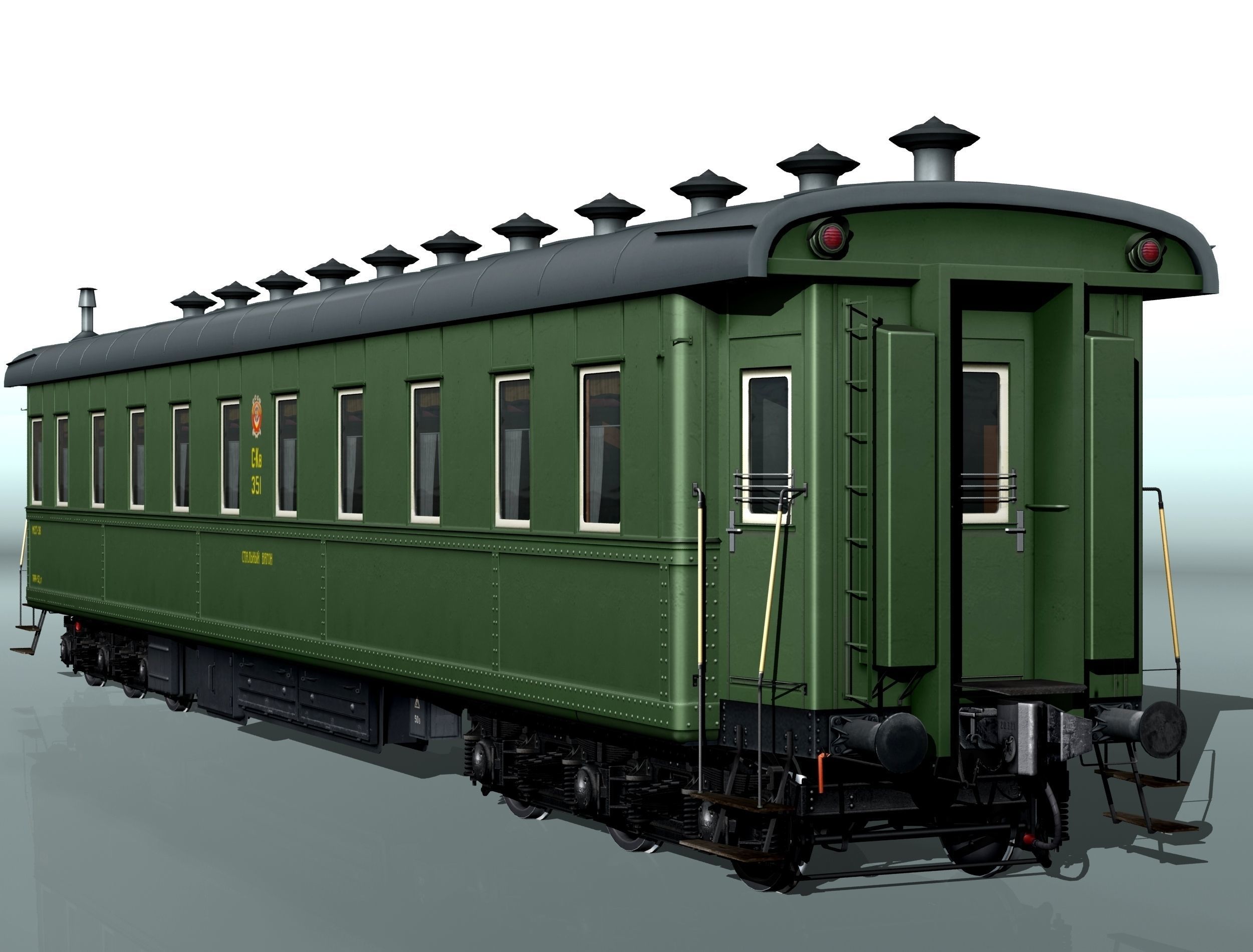 6-axle passenger railcar 3D model | CGTrader