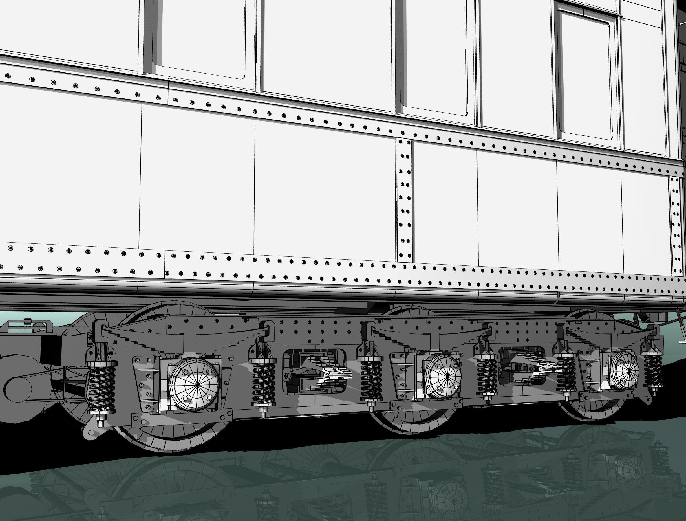 6-axle passenger railcar 3D model | CGTrader