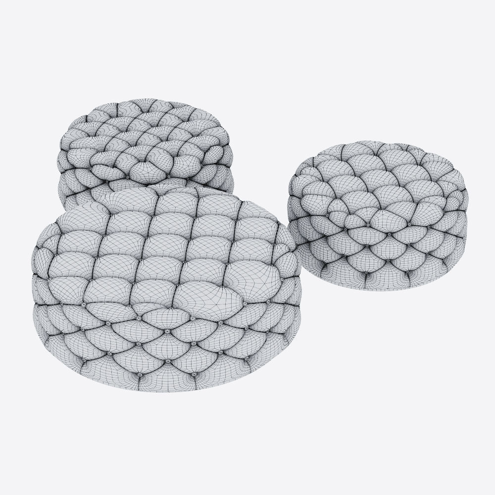 Three round pouf 3D model | CGTrader