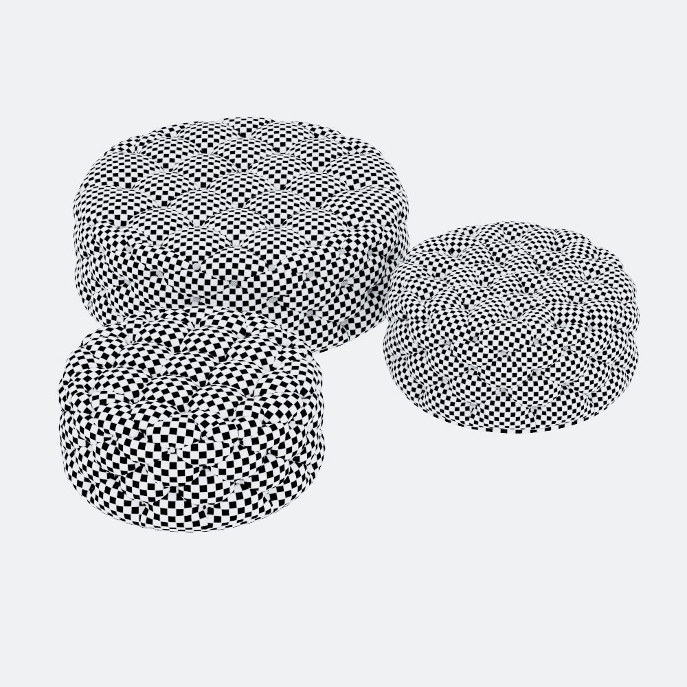 Three round pouf 3D model | CGTrader