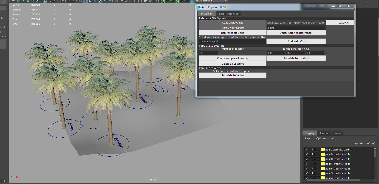 AS populate scripts for Maya 3D model | CGTrader