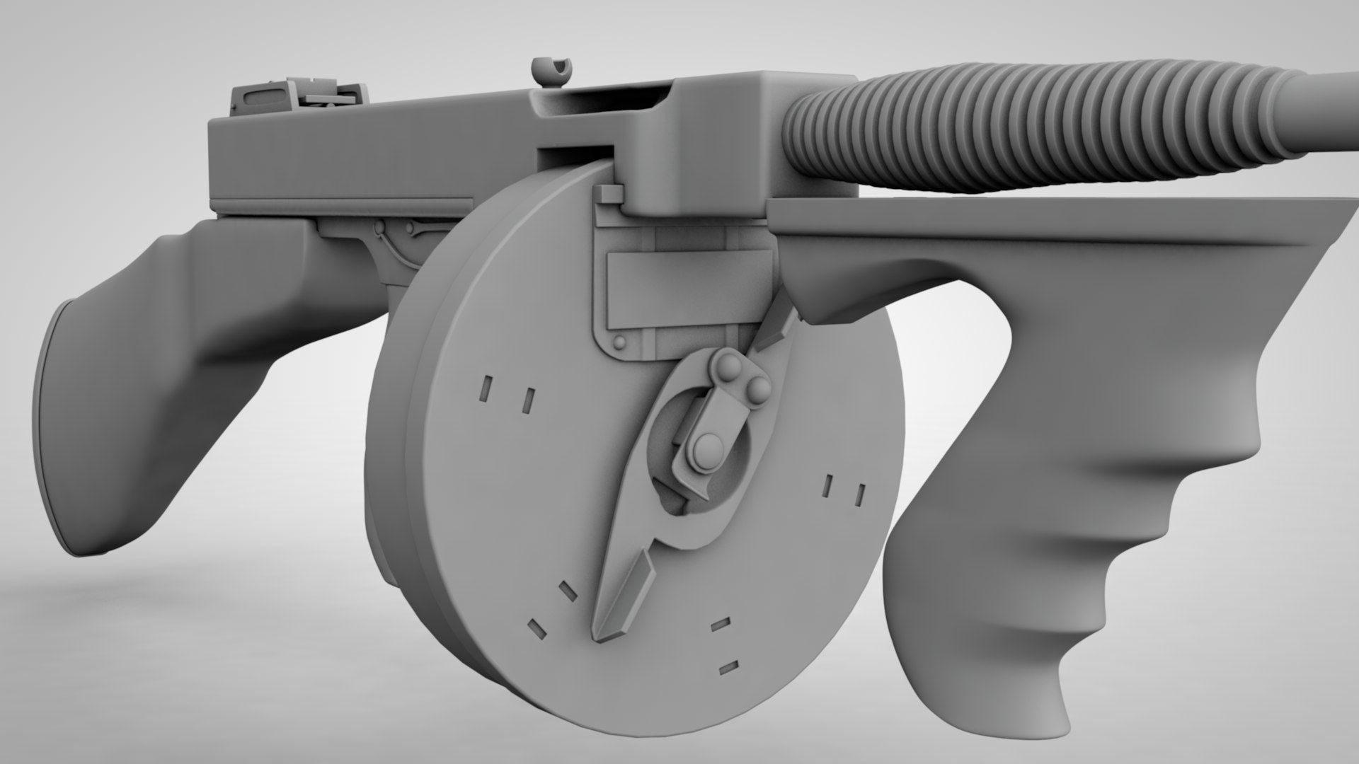 Tommy Gun High poly Thompson free 3D model | CGTrader