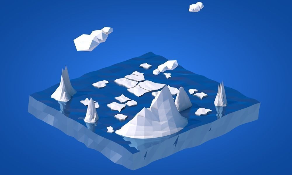 3D model Low Poly Ice Alska VR / AR / low-poly | CGTrader