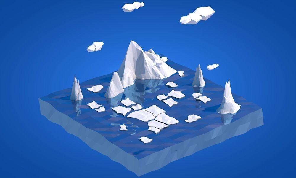 3D model Low Poly Ice Alska VR / AR / low-poly | CGTrader