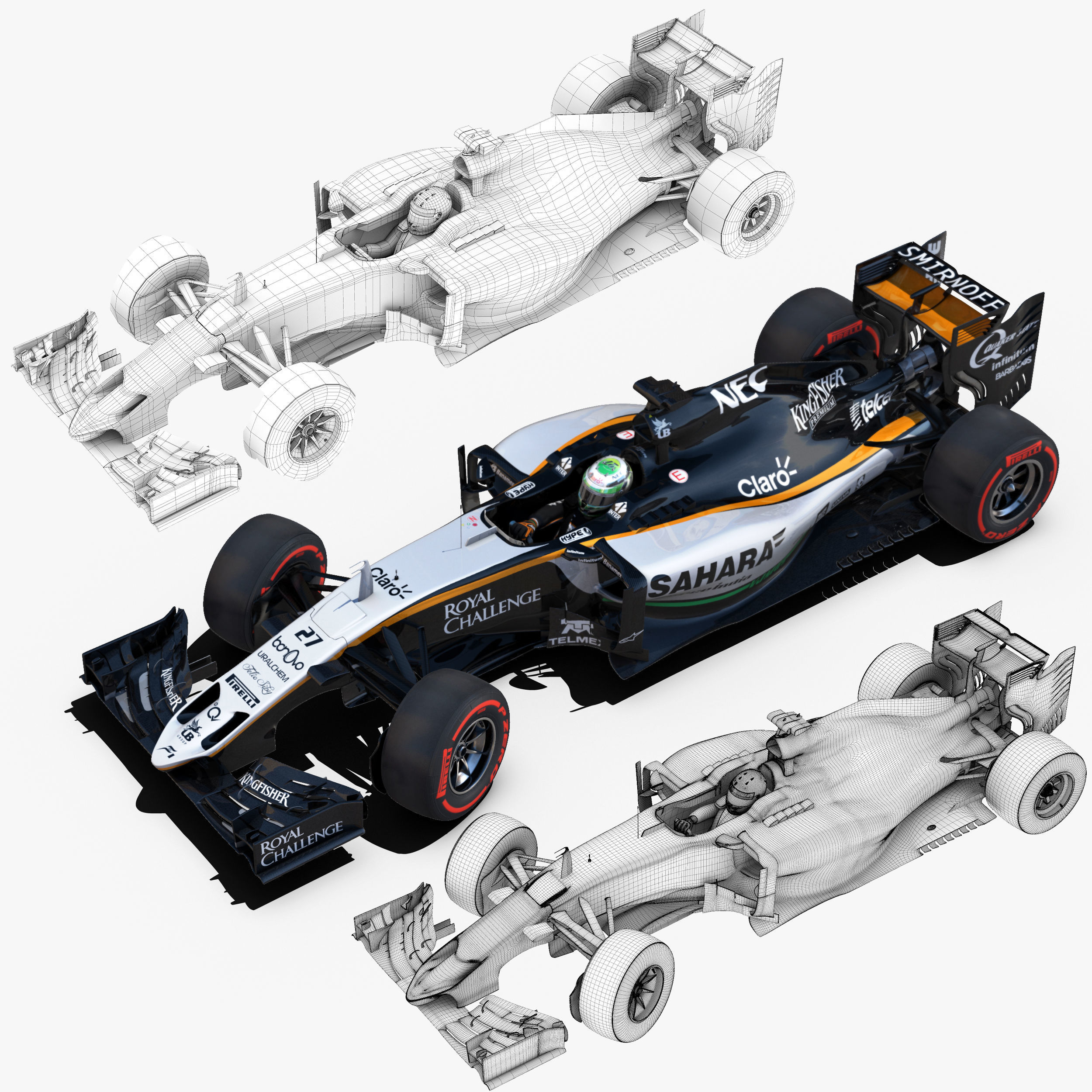 3D model Force India VJM09 VR / AR / low-poly rigged | CGTrader