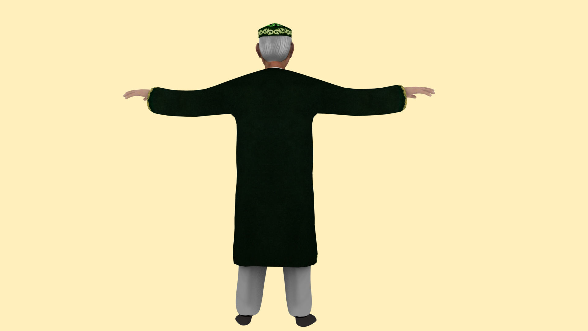 3D model Asian Nomad Old Man Rig VR / AR / low-poly rigged | CGTrader