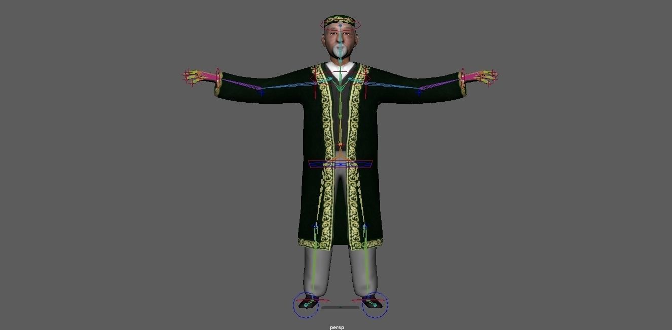3D model Asian Nomad Old Man Rig VR / AR / low-poly rigged | CGTrader