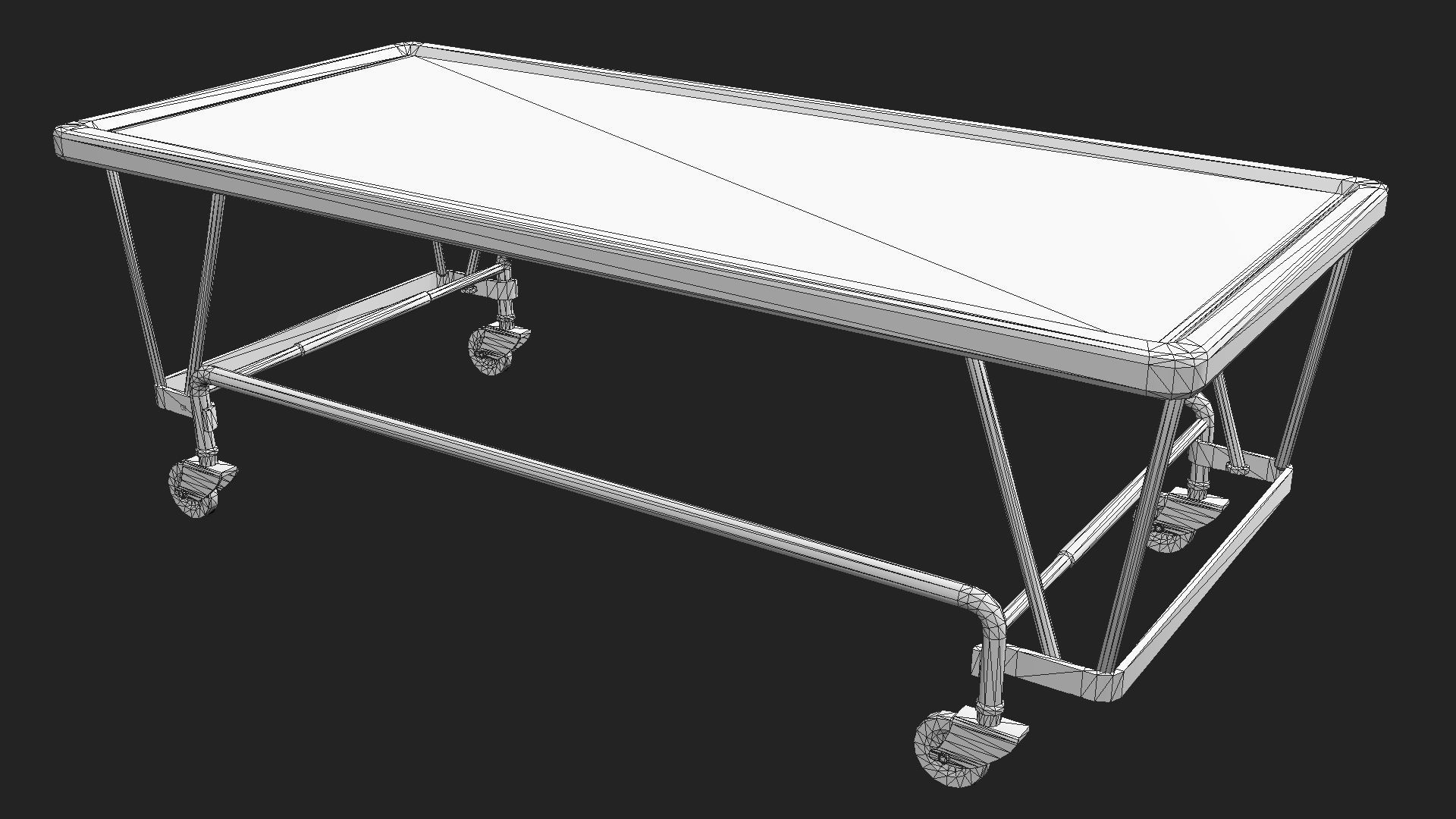 3D model Old Hospital Steel Gurney VR / AR / low-poly | CGTrader