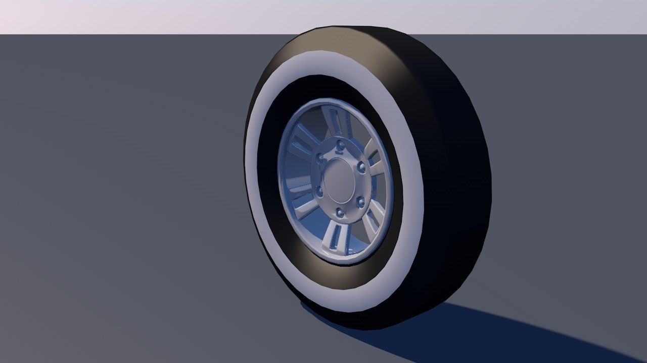 6 Lug Rims with Low Poly Treadless Tire 3D model | CGTrader