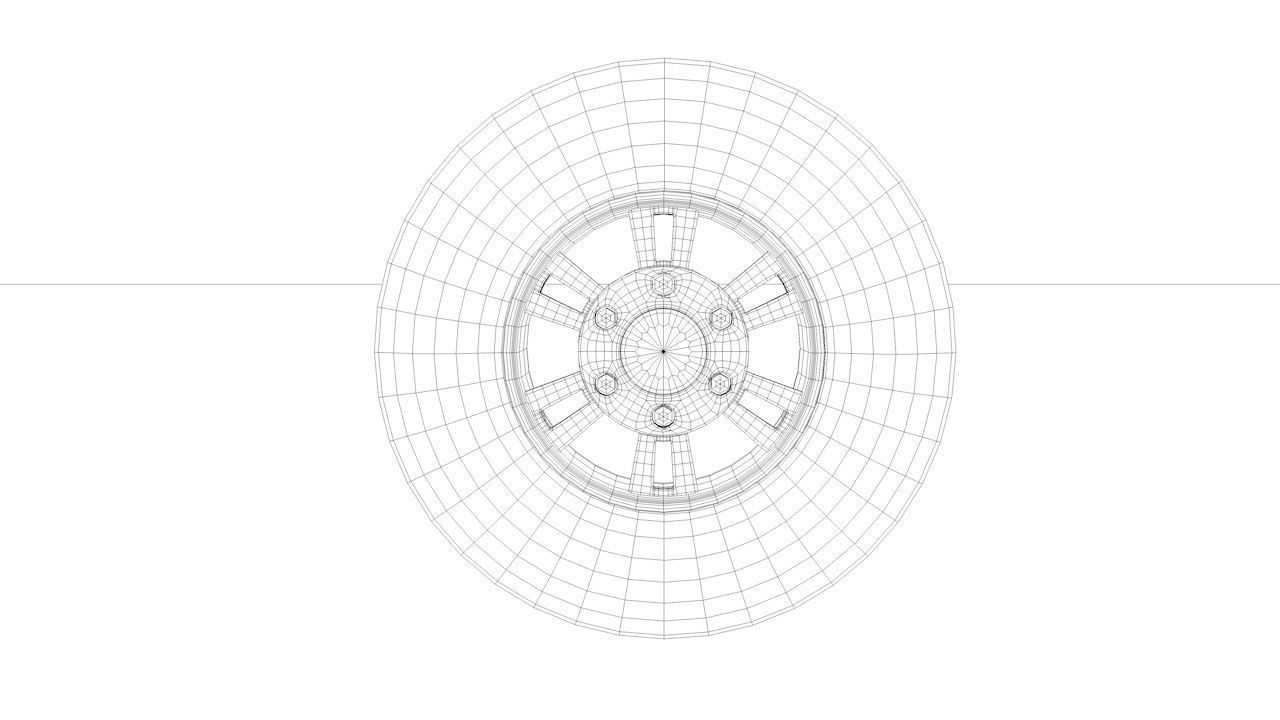 6 Lug Rims with Low Poly Treadless Tire 3D model | CGTrader