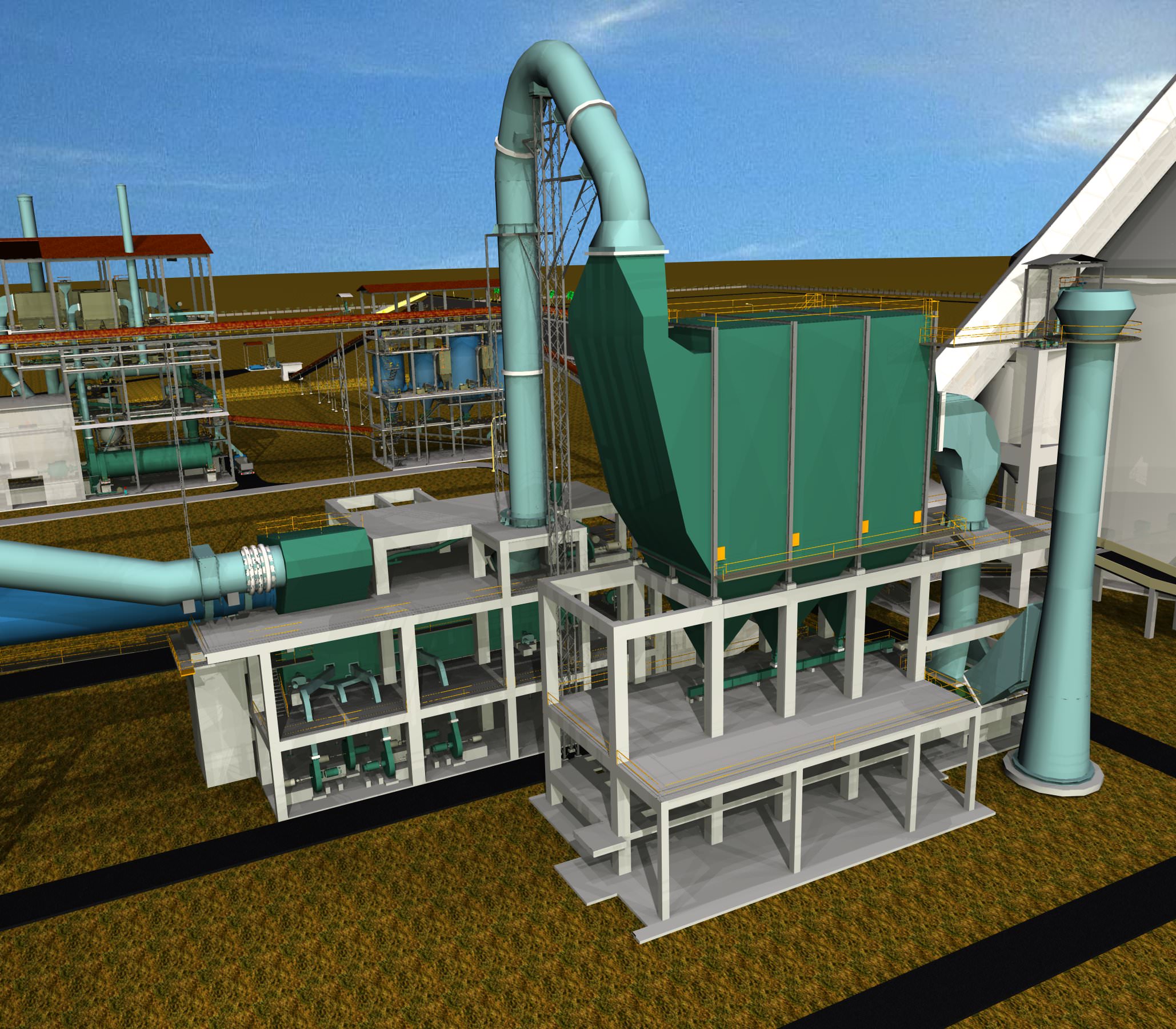 7-Cooler Electrostatic Precipitator Cement Plant free 3D model | CGTrader