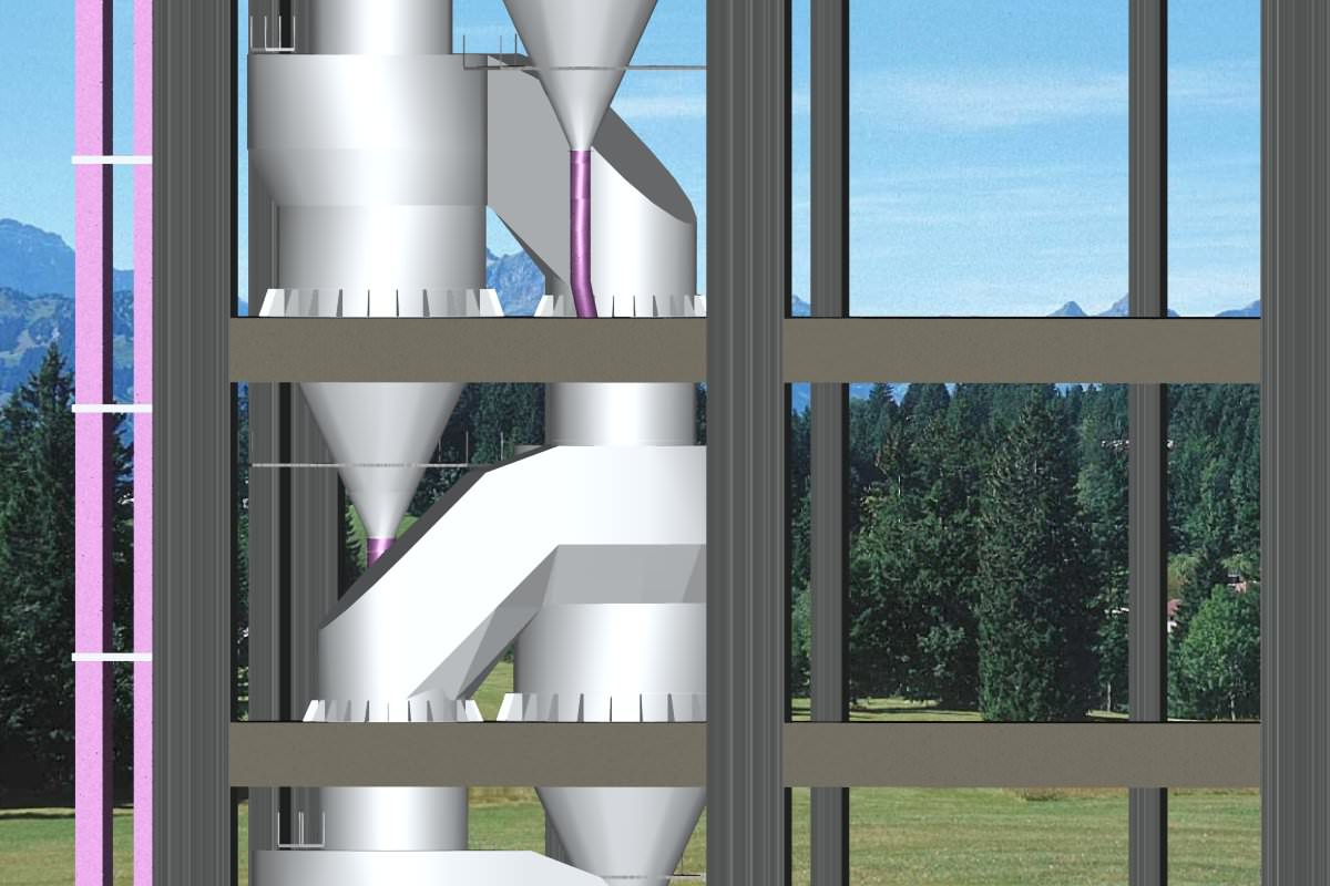 B-Kiln Feed Preheater Calciler-2S-ILC free 3D model | CGTrader