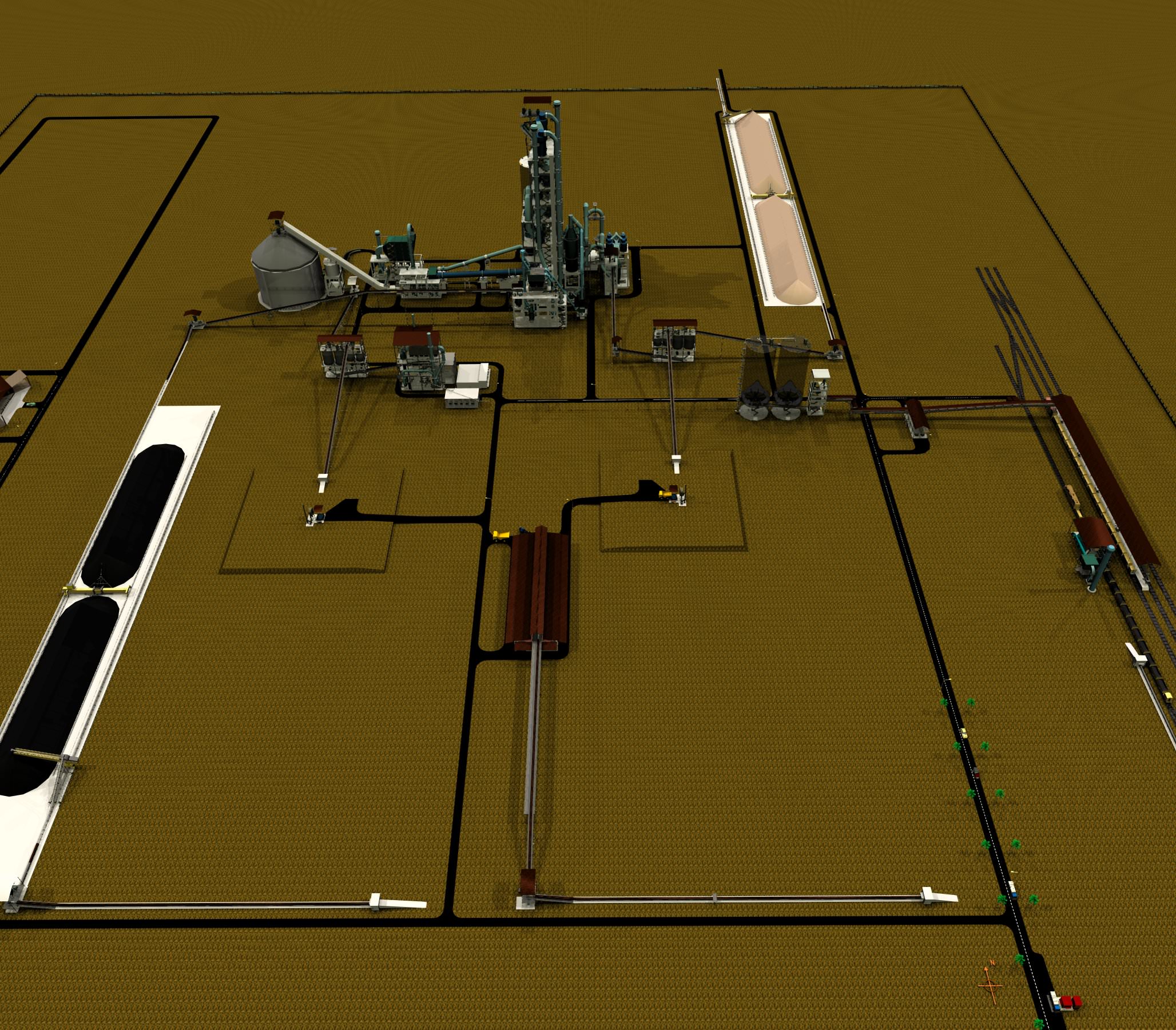 Cement Plant Layout free 3D model | CGTrader