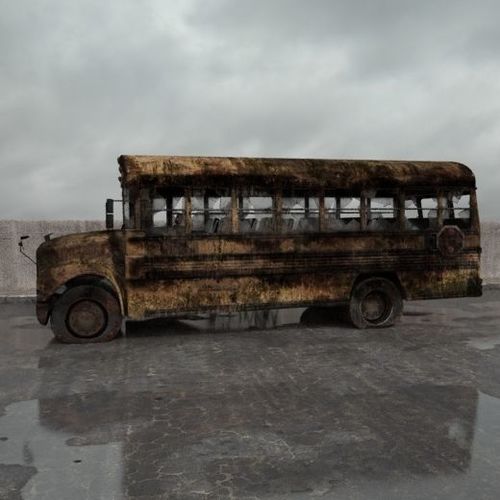 destroyed bus 005 am165 3D model | CGTrader