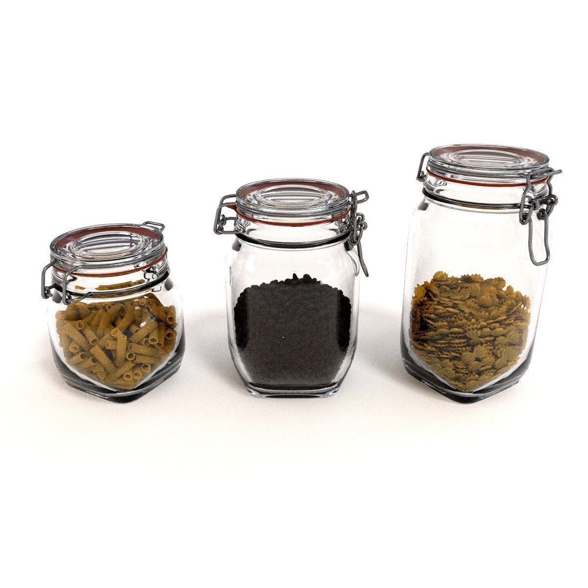 Glass Jar Pack with fillings 3D model | CGTrader