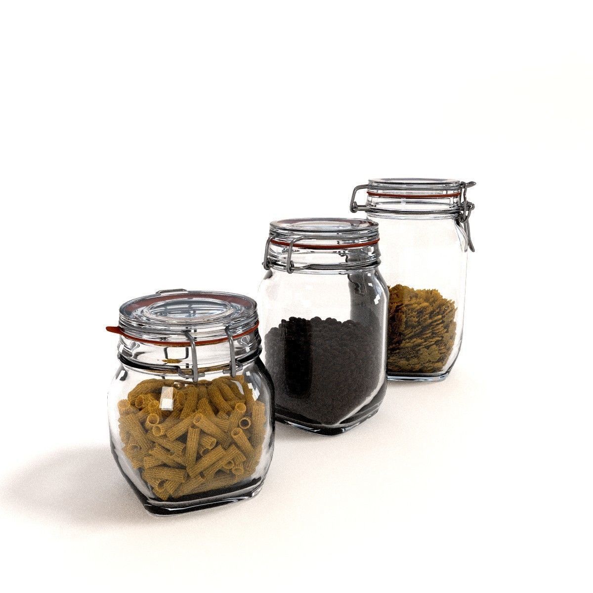 Glass Jar Pack with fillings 3D model | CGTrader