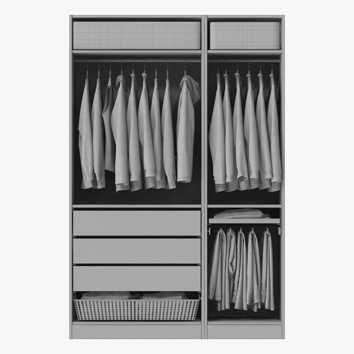 Wardrobe with Clothes 3D model | CGTrader