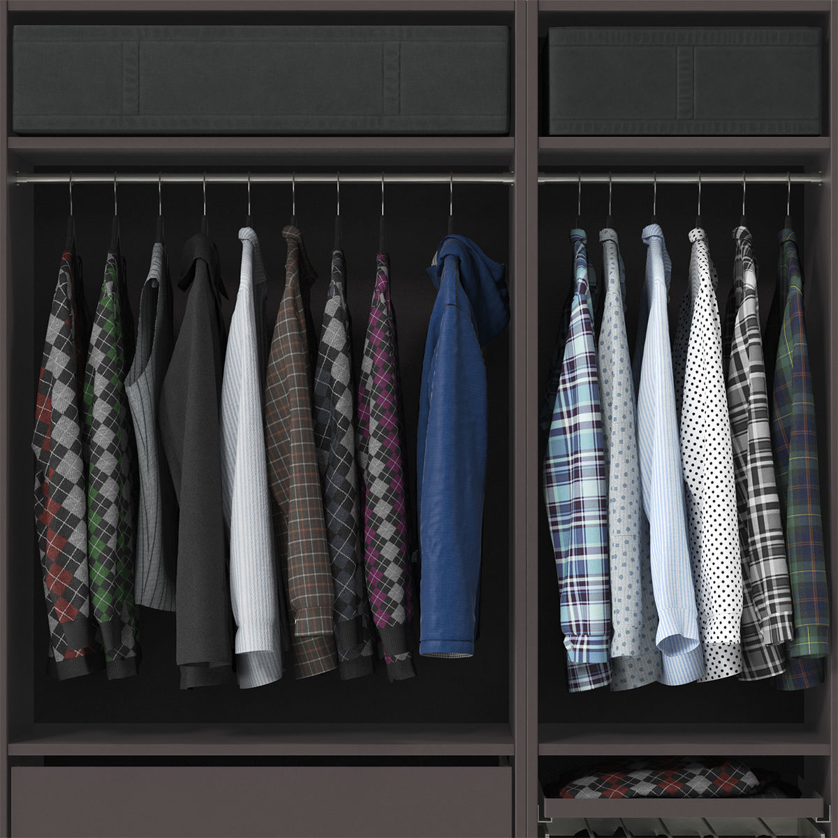 Wardrobe with Clothes 01 3D Model MAX FBX | CGTrader.com