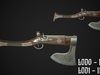 3D model Flintlock Axe-Gun - model and textures VR / AR / low-poly ...